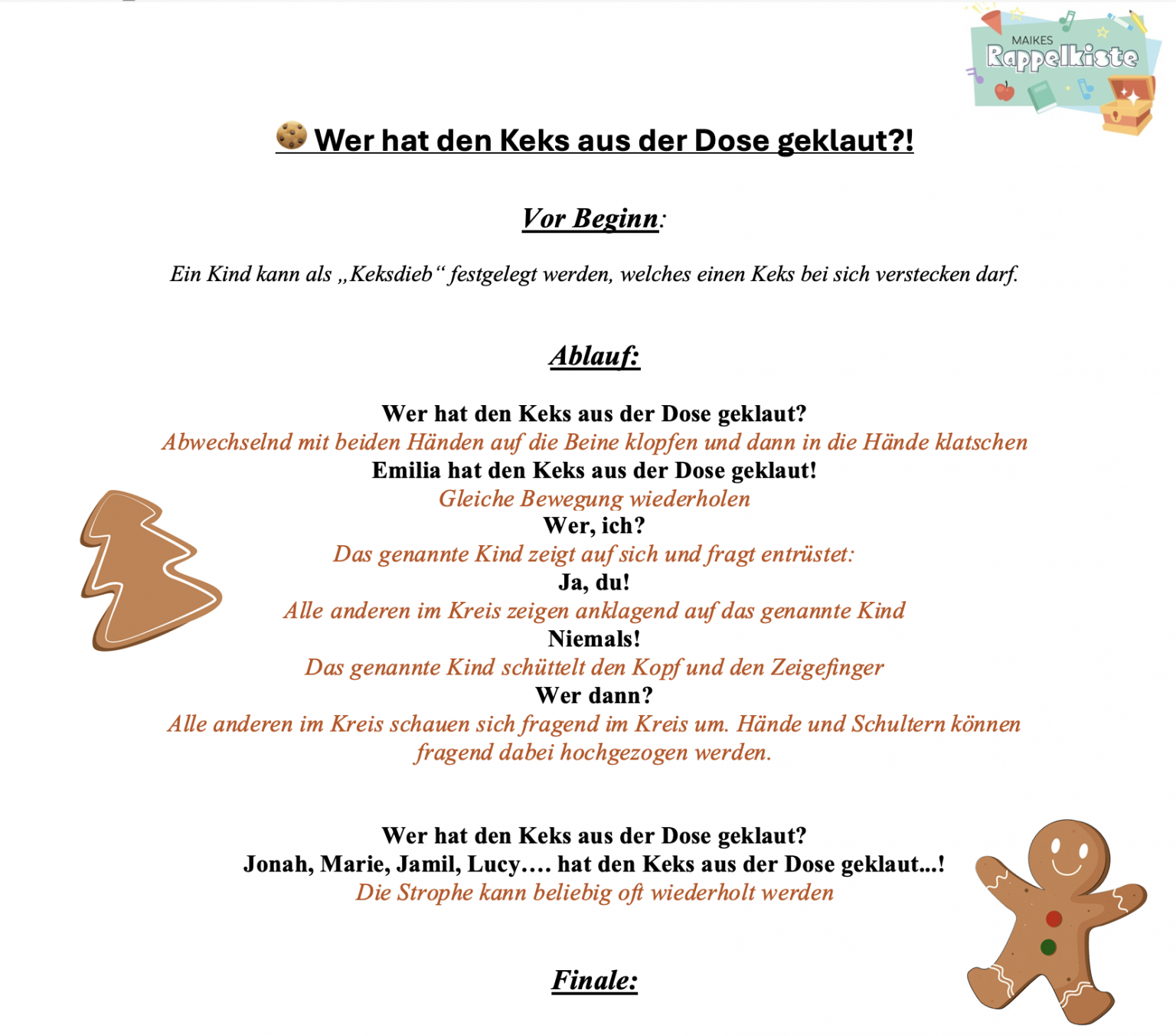 Wer hat den Keks aus der Dose geklaut? 🍪 – Maikes Rappelkiste